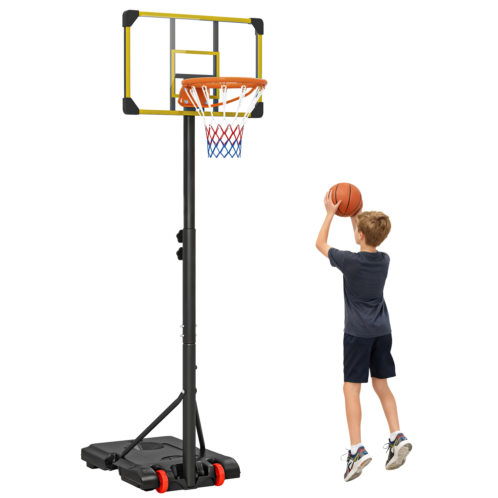 Soozier Portable Basketball Hoop, 6ft-7ft Height Adjustable Basketball ...