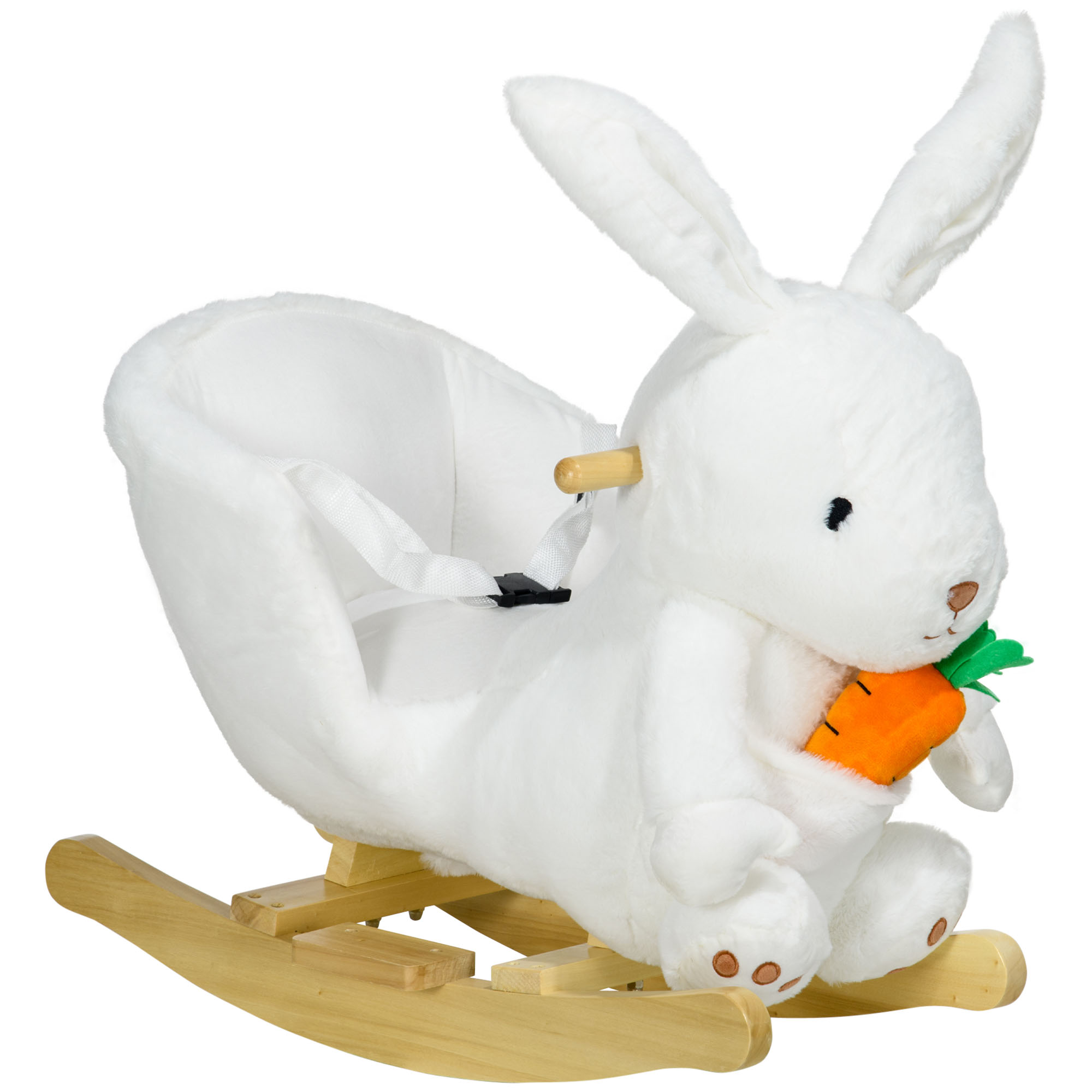 Qaba Baby Rocking Chair, Rabbit Shaped Plush Animal Rocker | Aosom.com