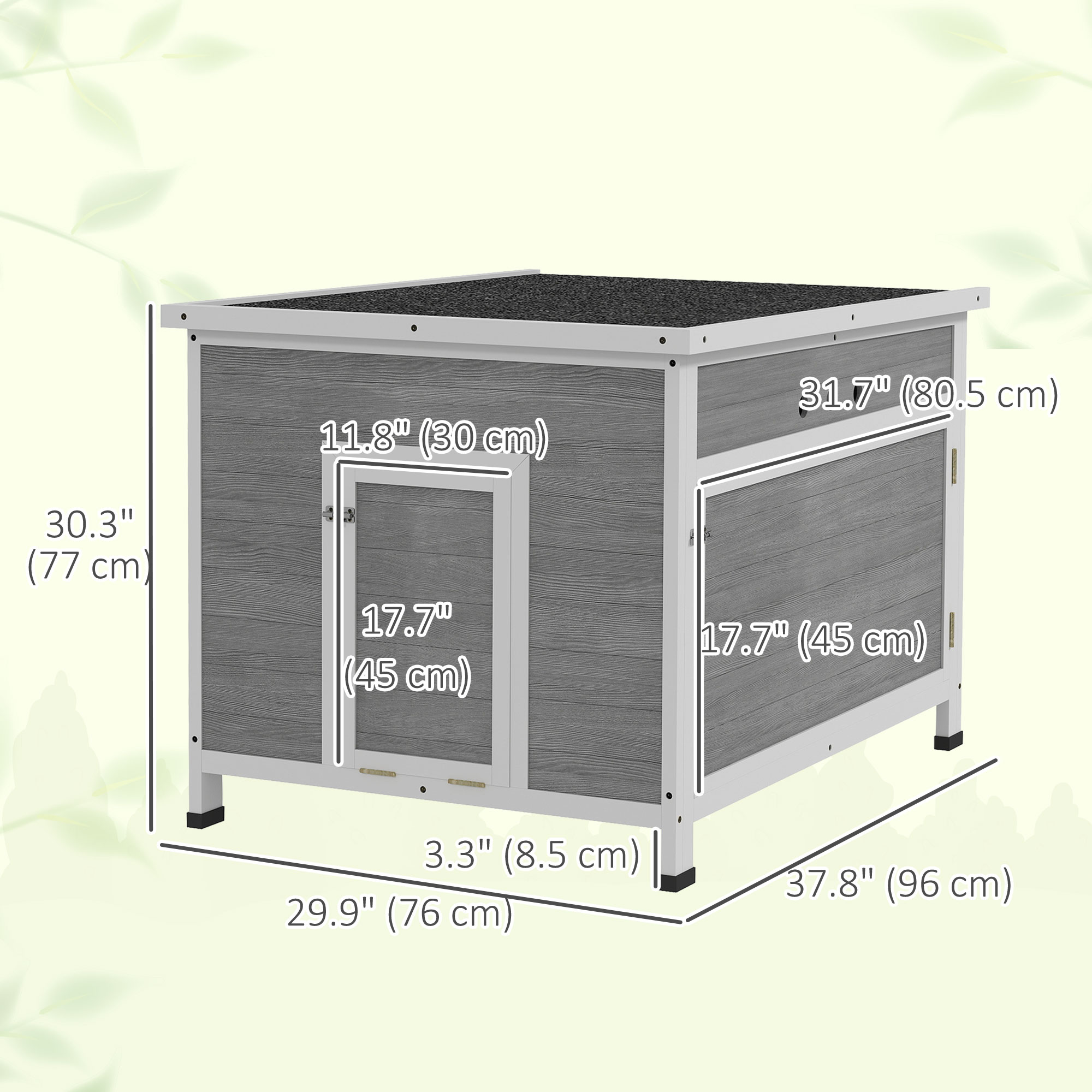 PawHut Duck Coop, Wooden Chicken House Rabbit Hutch with Openable Roof ...