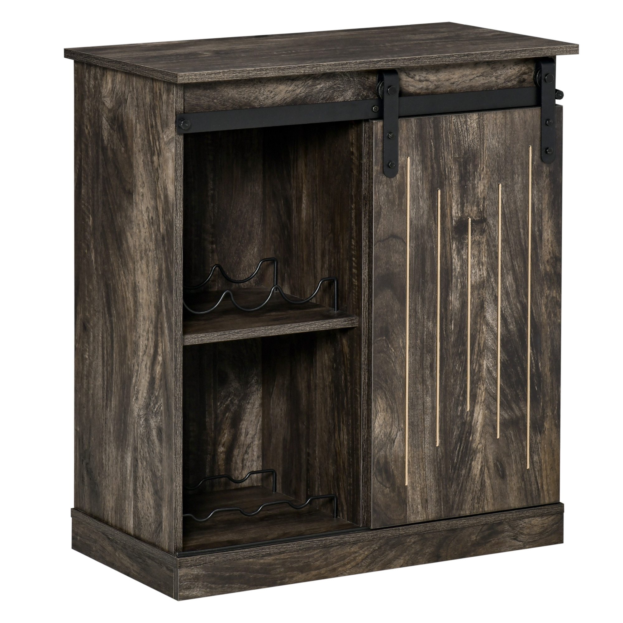 HOMCOM Industrial Sideboard Storage Cabinet, Serving Bar Buffet with ...