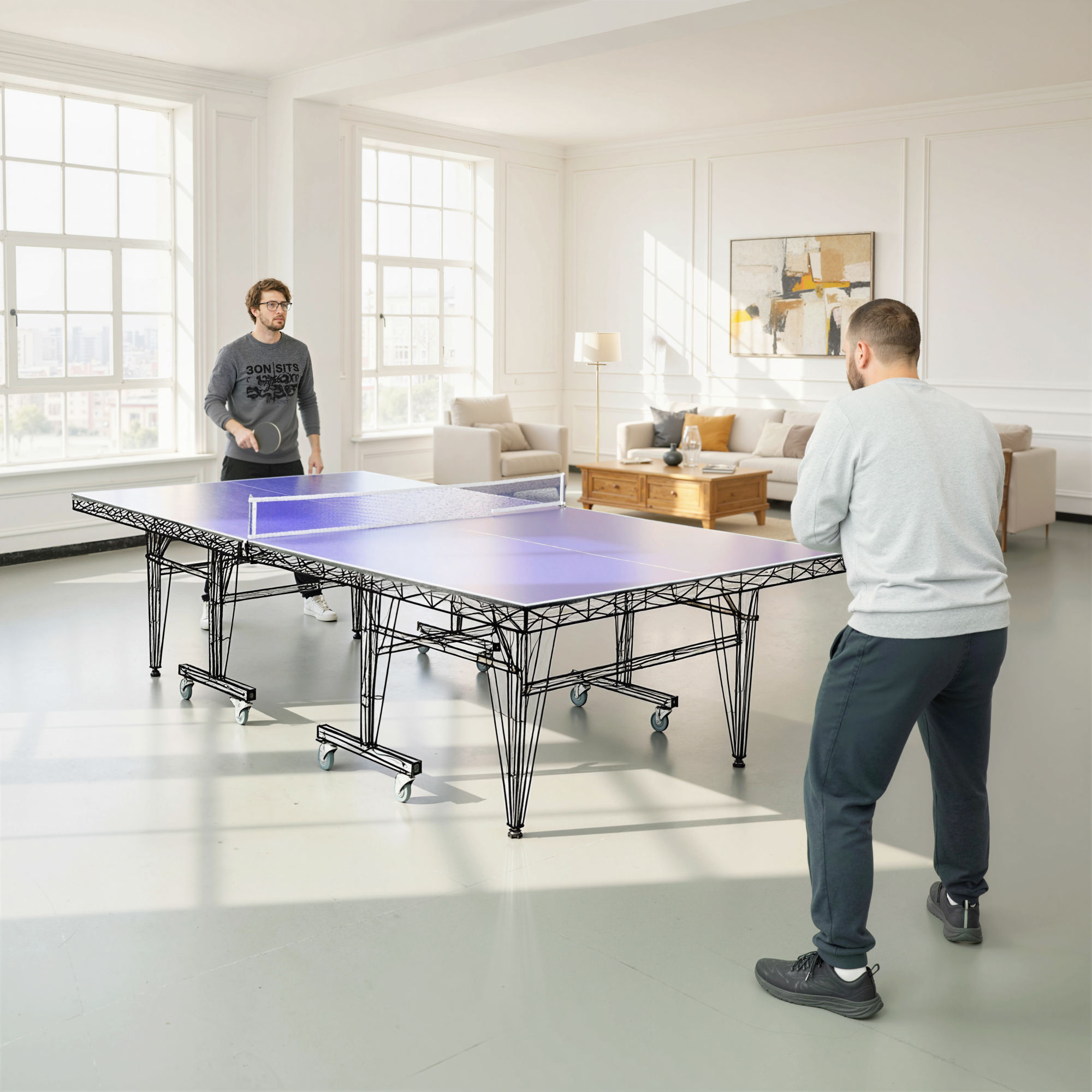 Soozier 9 ft Folding Ping Pong Table Top for Pool Tables, Table Tennis ...