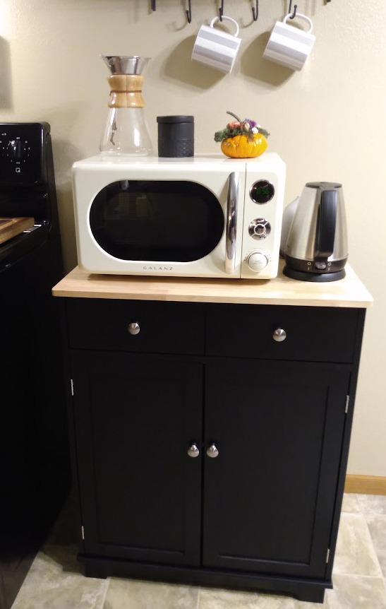 HOMCOM Kitchen Storage Cabinet, Storage Cabinet with Solid Wood Top ...