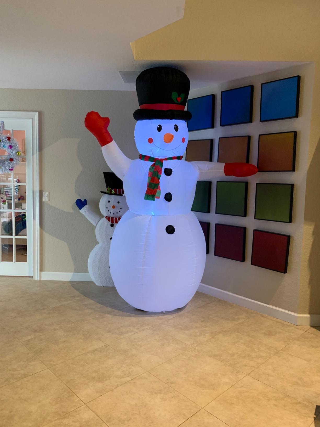 HomCom 8 Foot Tall Lighted Christmas Inflatable Snowman Holiday Outdoor ...