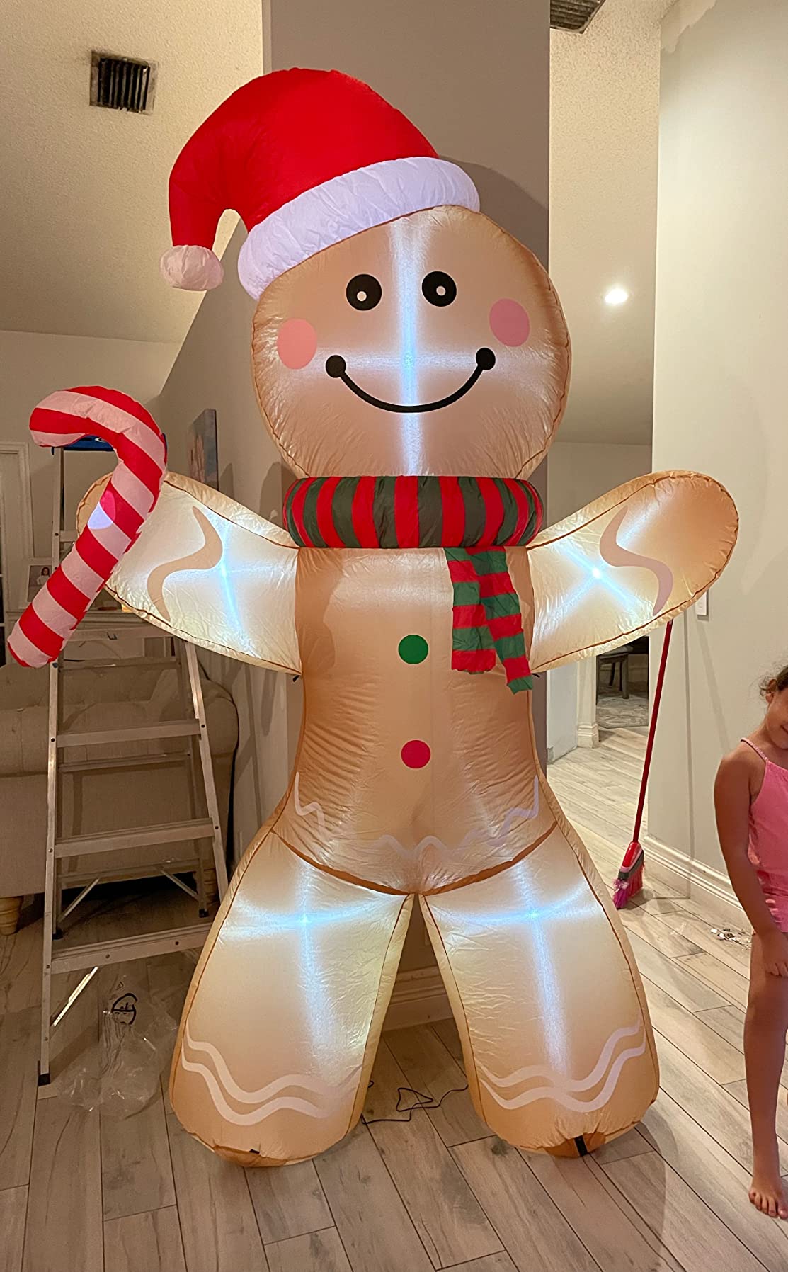 Homcom 8 Feet Christmas Inflatable Gingerbread Man Lighted For Home