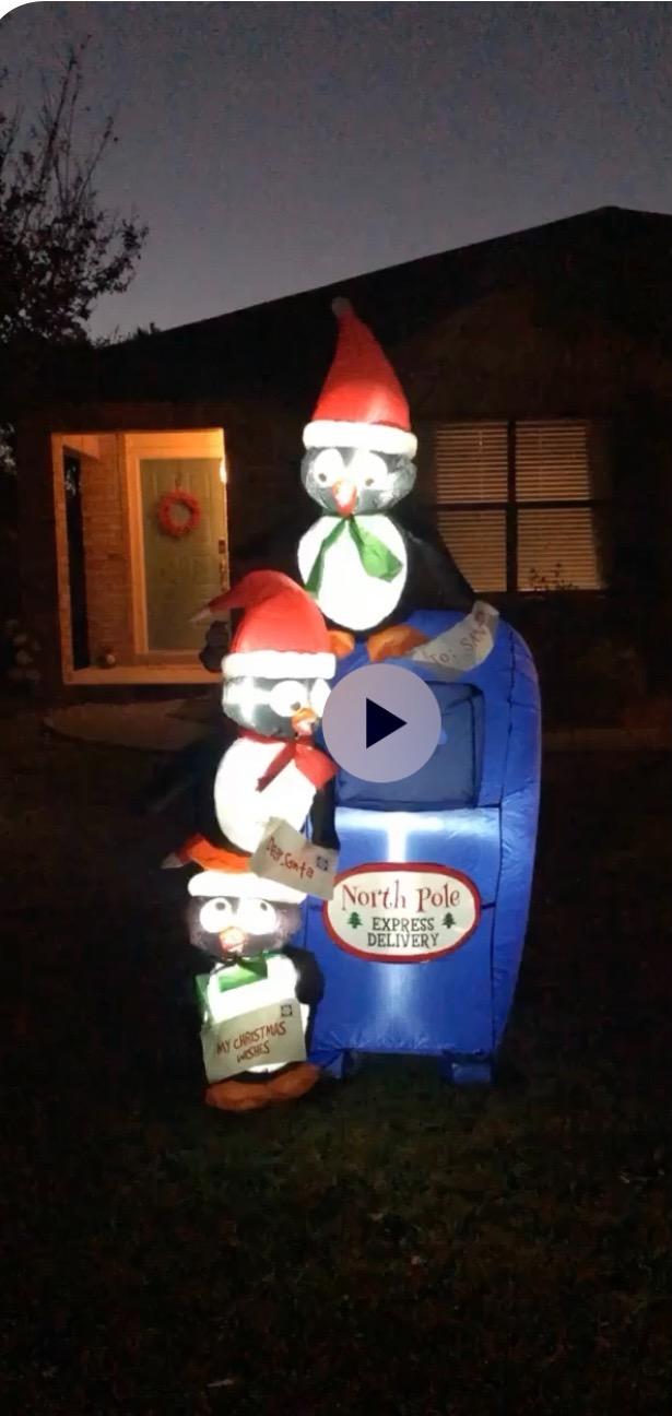 HOMCOM 6ft Christmas Inflatable North Pole Mailbox with Penguins ...
