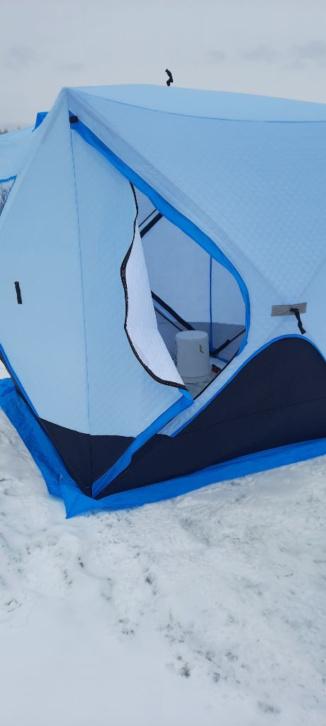 Outsunny Ice Fishing Tent Portable 2-4Person Pop-up Ice Shelter ...