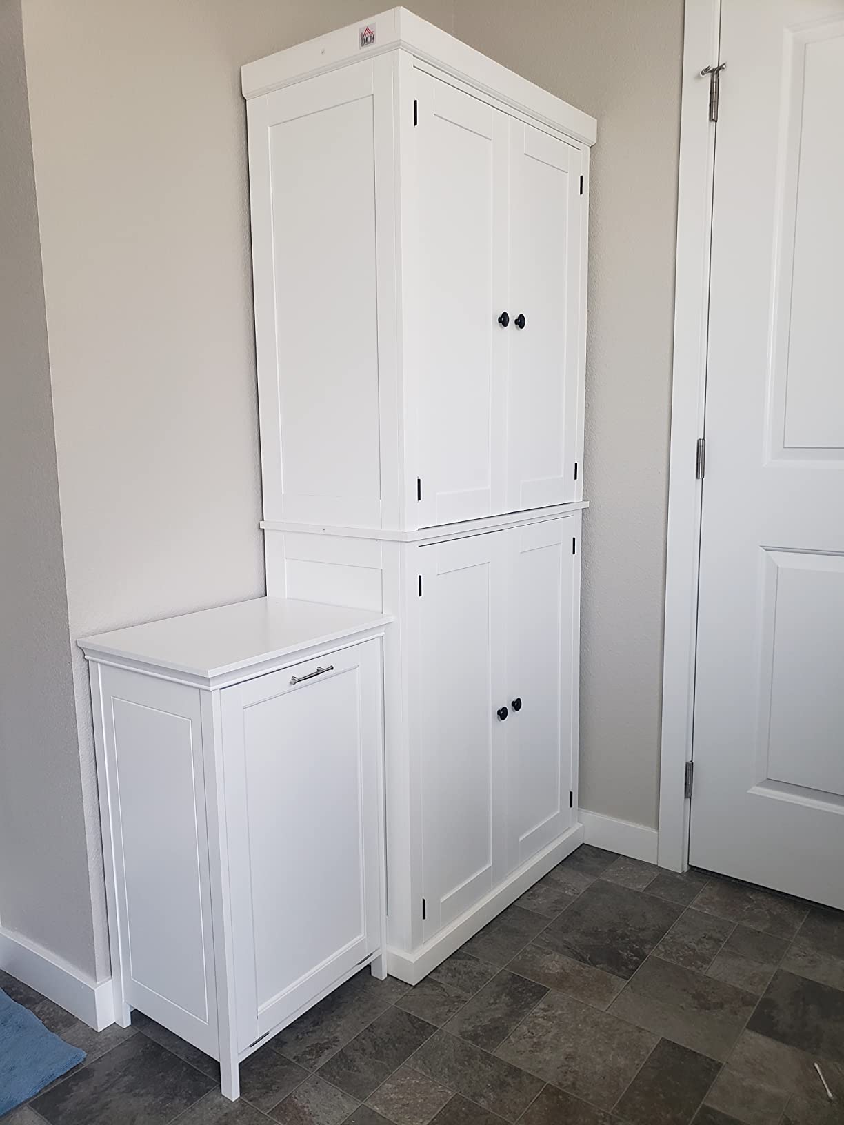 HOMCOM Free Standing Kitchen Pantry Natural Wood Stand Alone Kitchen ...