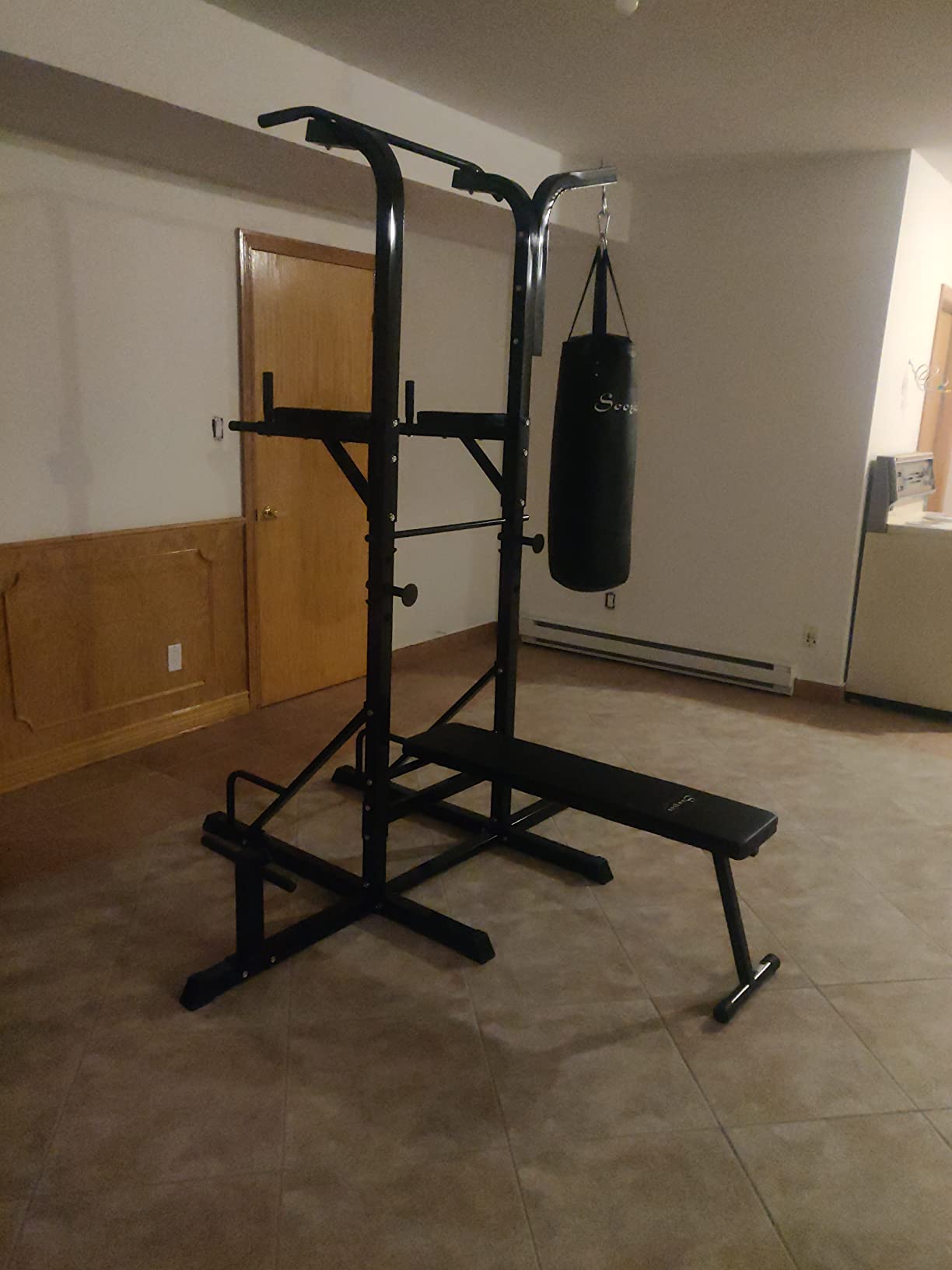 Soozier 86" Full Body Power Tower Home Gym Fitness Station with ...