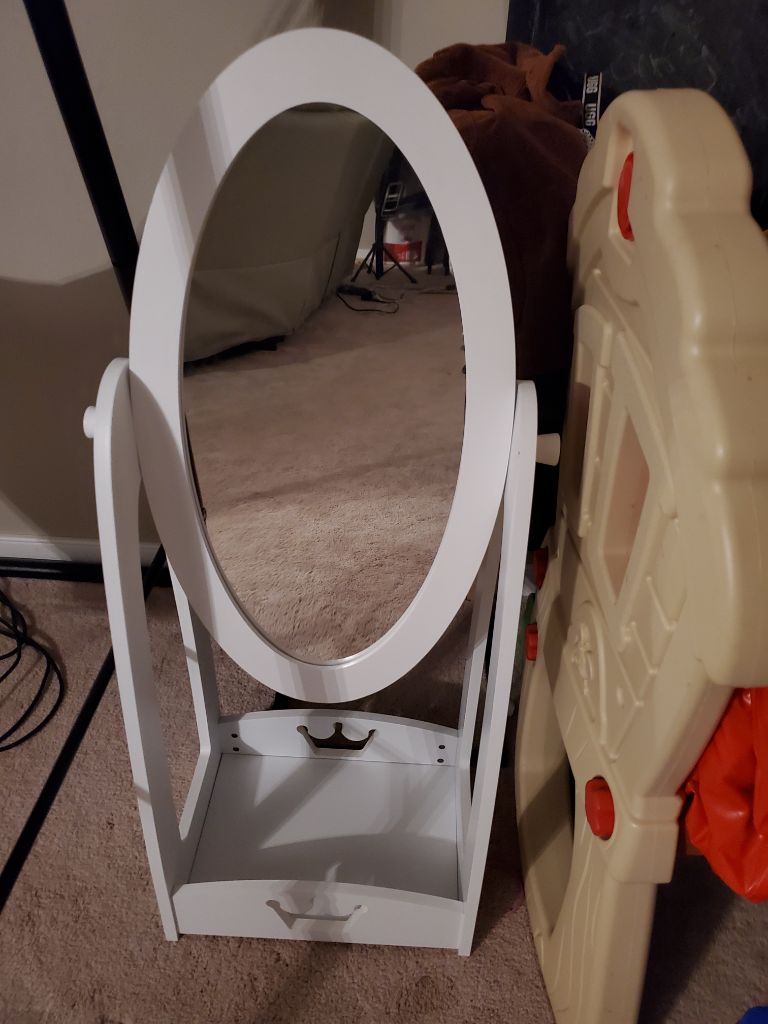 HOMCOM Free Standing Full Length Mirror, Child's Dressing Mirror with ...