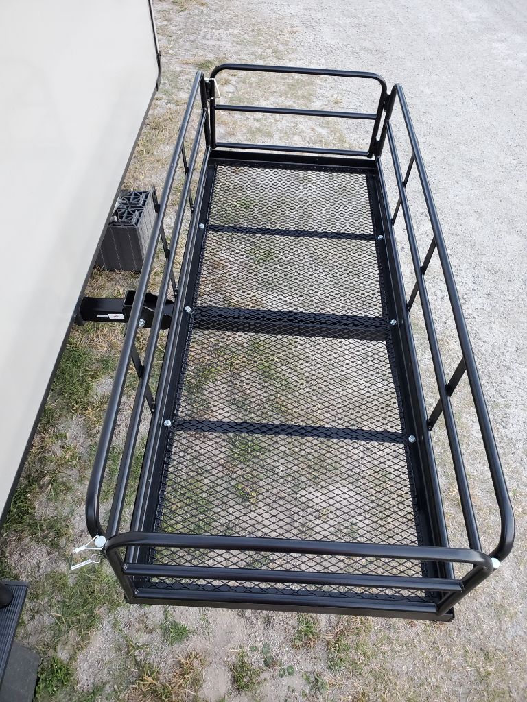 Aosom Folding Cargo Carrier Rear Luggage Rack 400lbs Capacity Hitch ...