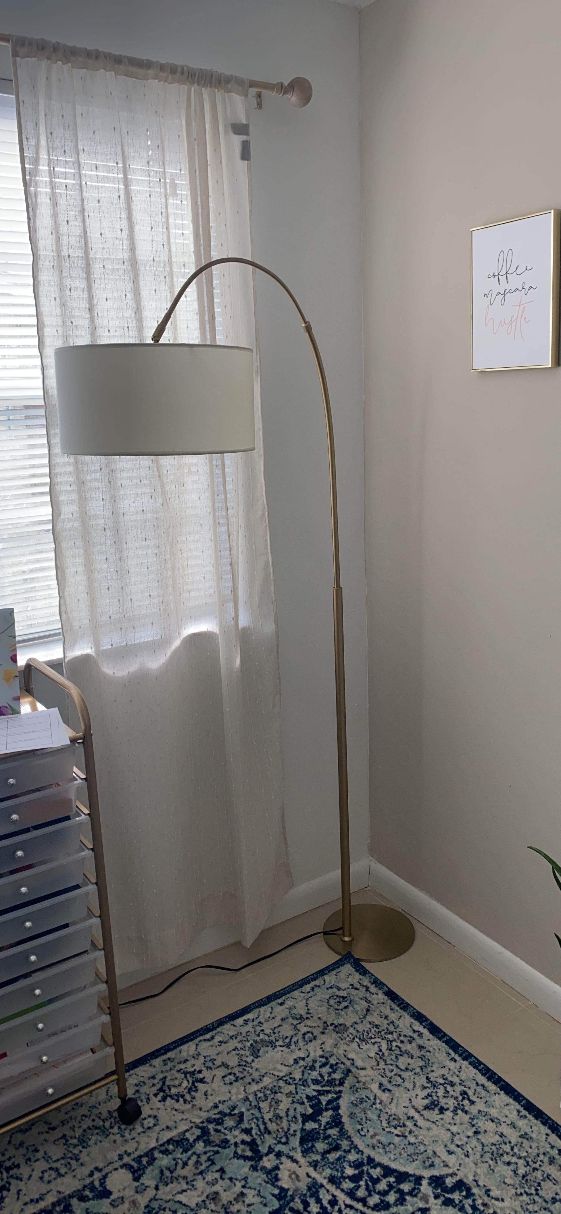 HOMCOM 6FT Arch Shape Floor Lamp with 180° Flexible Lampshade and ...