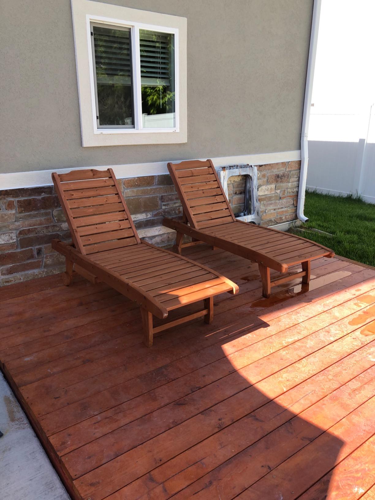 Outsunny Wooden Outdoor Chaise Lounge Patio Pool Chair w/ Pull-Out Tray ...