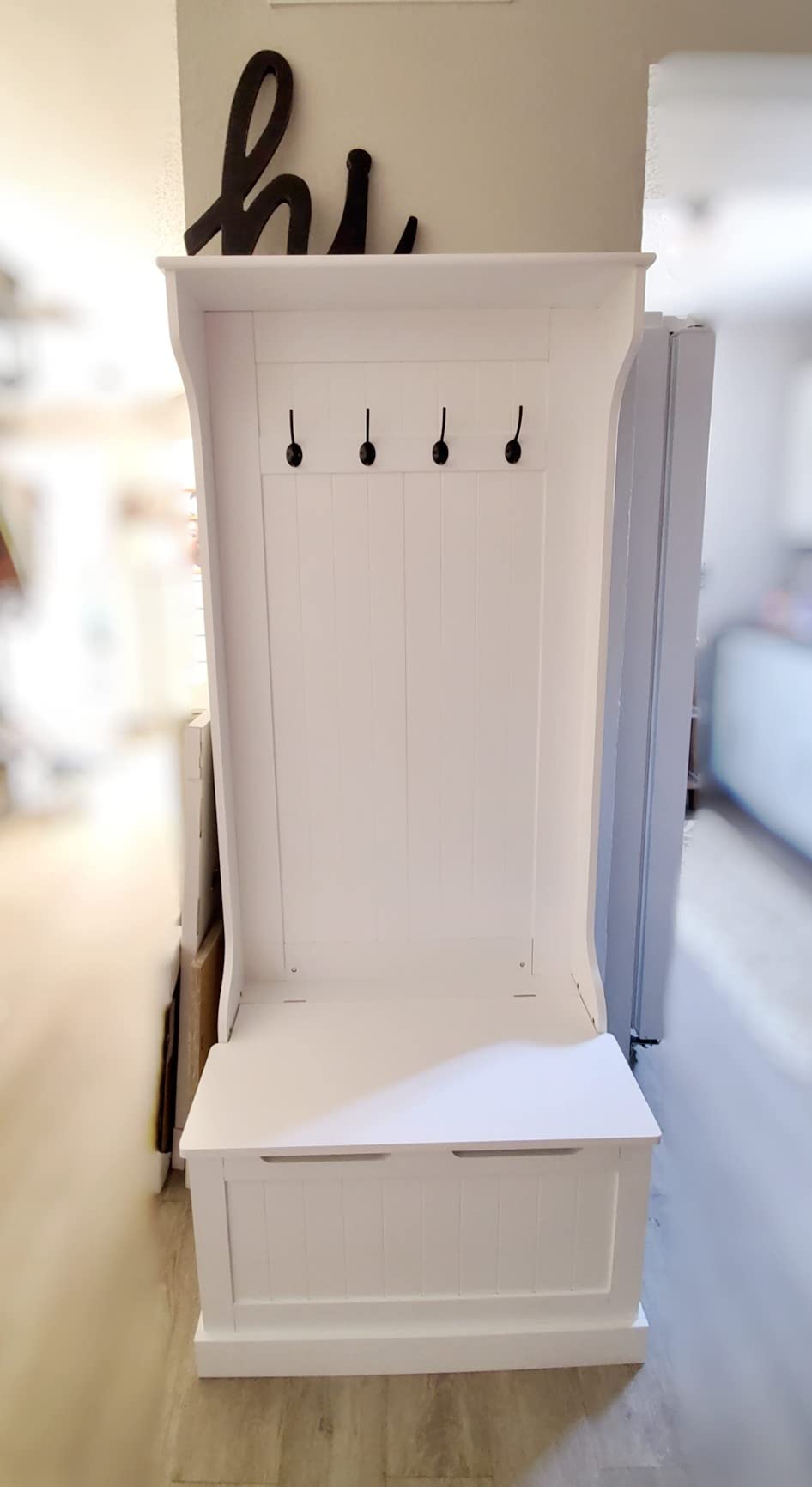 HOMCOM 3-In-1 Entryway Hall Tree with Storage Bench Coat Racks 4 Hooks ...