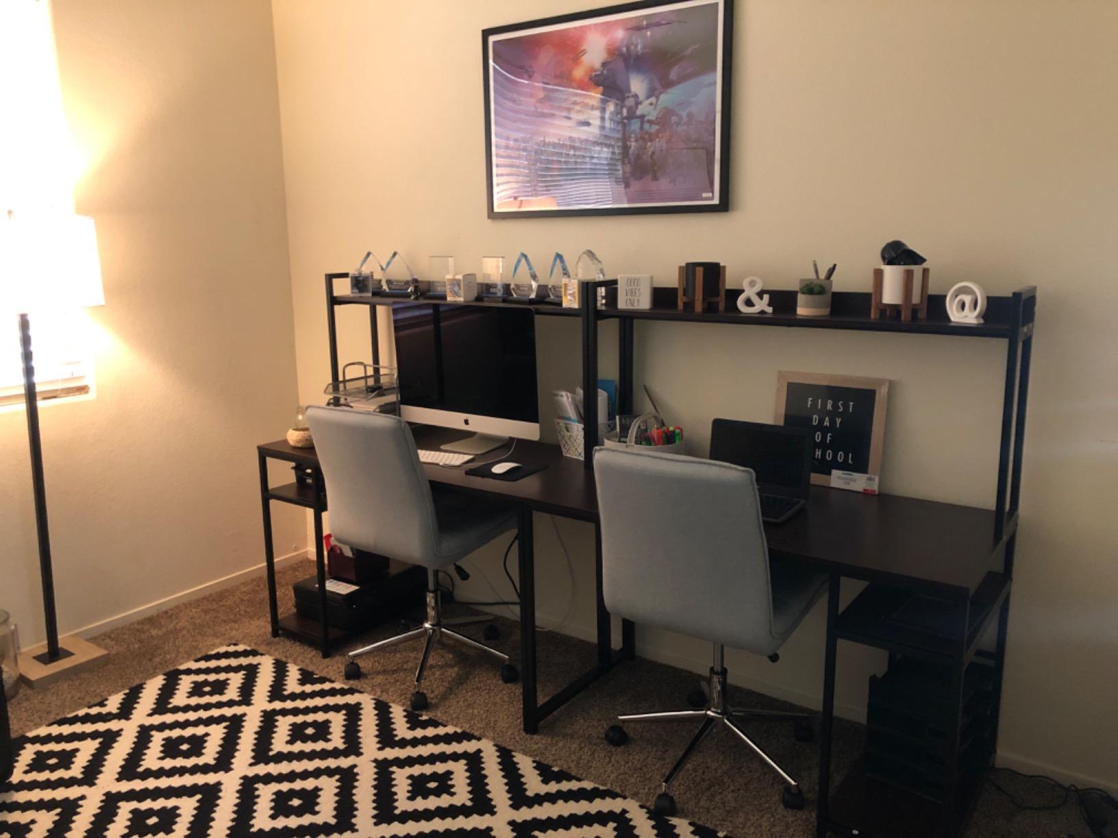 HOMCOM Double Computer Desks Factory Style Mdf Computer Desk Writing ...