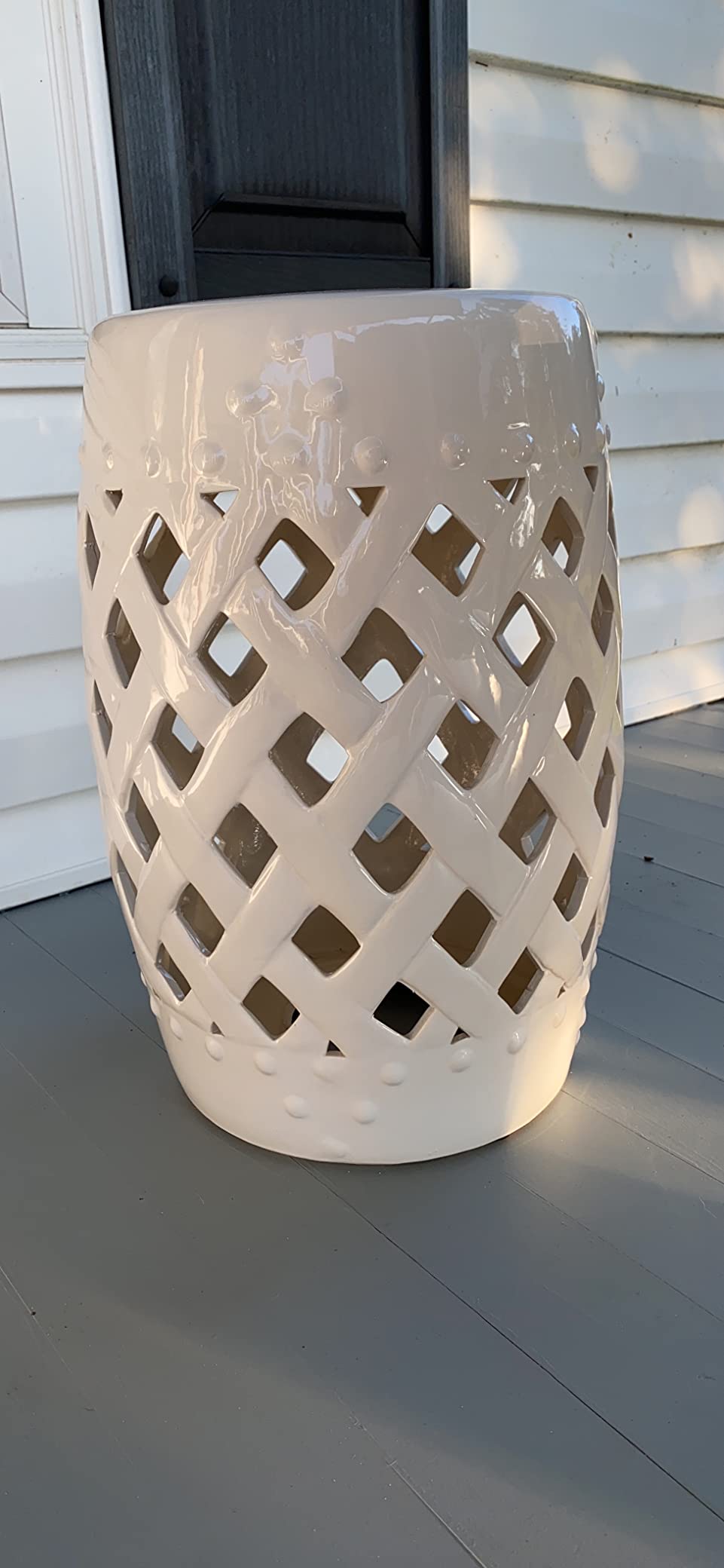 Outsunny 13" Heavy Duty Patio Sturdy Ceramic Garden Stool Decorative ...