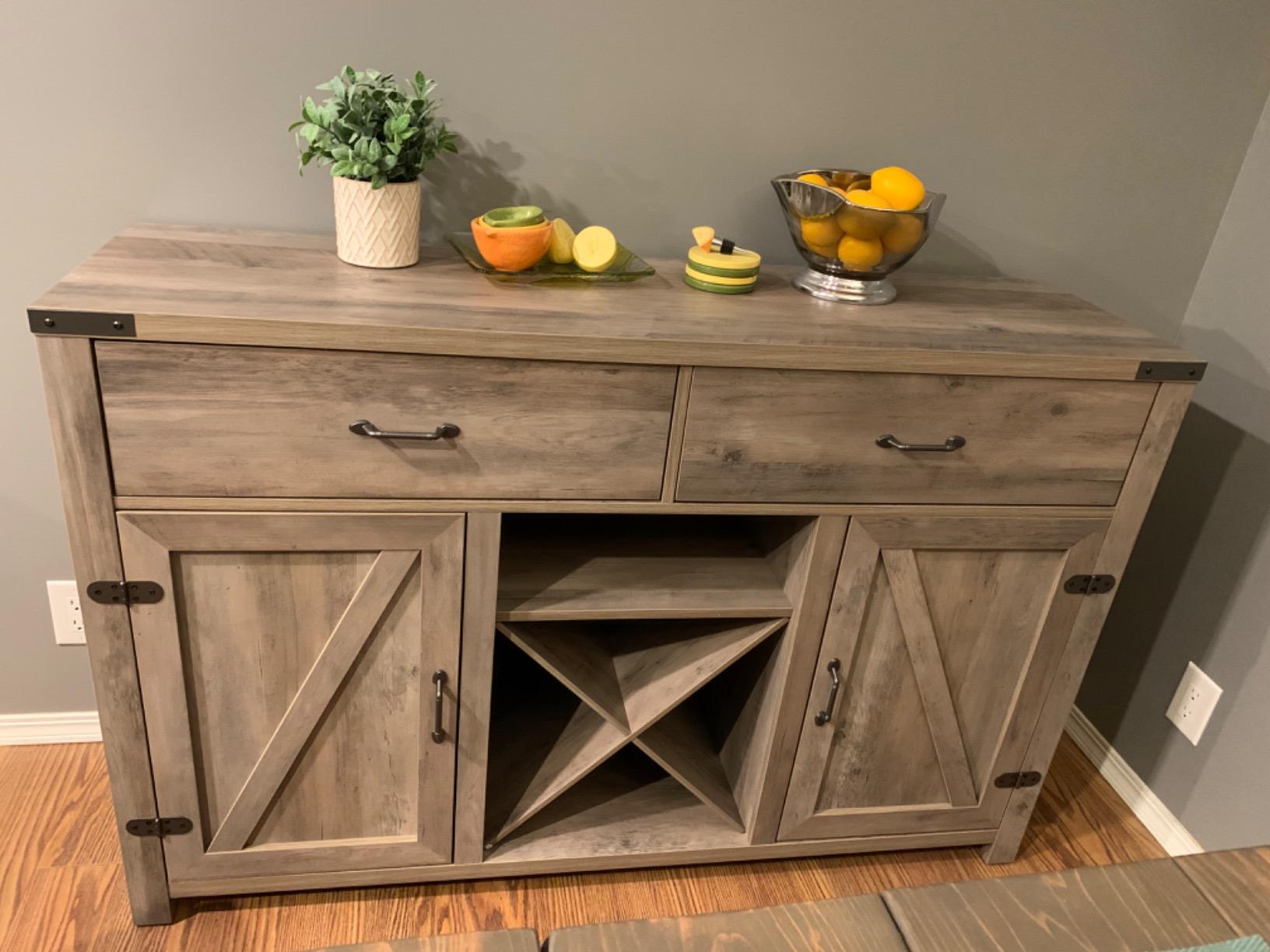 HOMCOM Storage Buffet Cabinet With 2 Large Drawers Wooden Retro ...