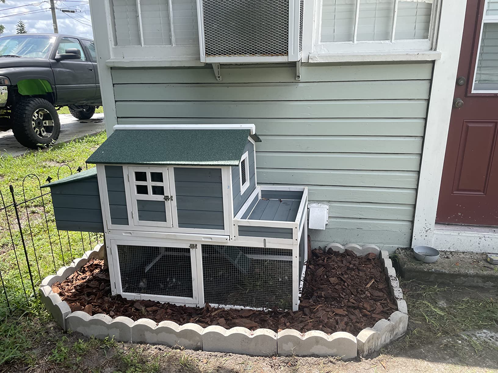 PawHut Chicken Hutch w/ Spacious Run Area 63" Wooden Large Hen House ...