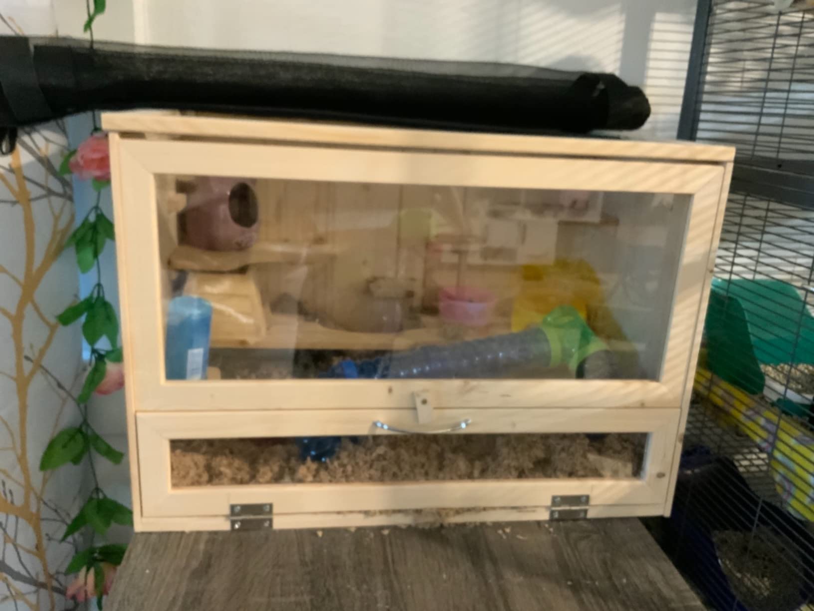 PawHut 2 Levels Wooden Hamster Cage Guinea Pig Small Animals House w ...