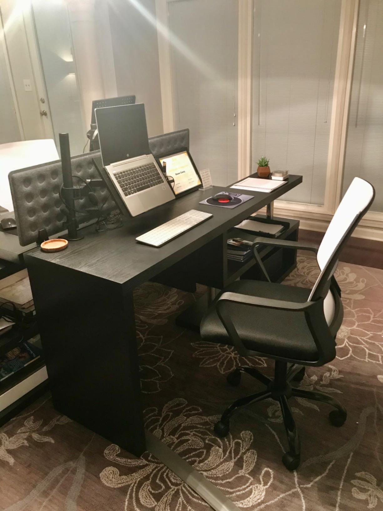 HOMCOM 360° Rotating Corner Computer Desk Modern L-Shaped Home Office ...