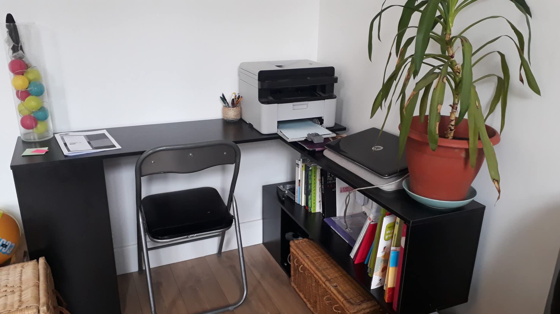 HOMCOM 55" 360° Rotating Corner Computer Desk Modern L-Shaped Home ...