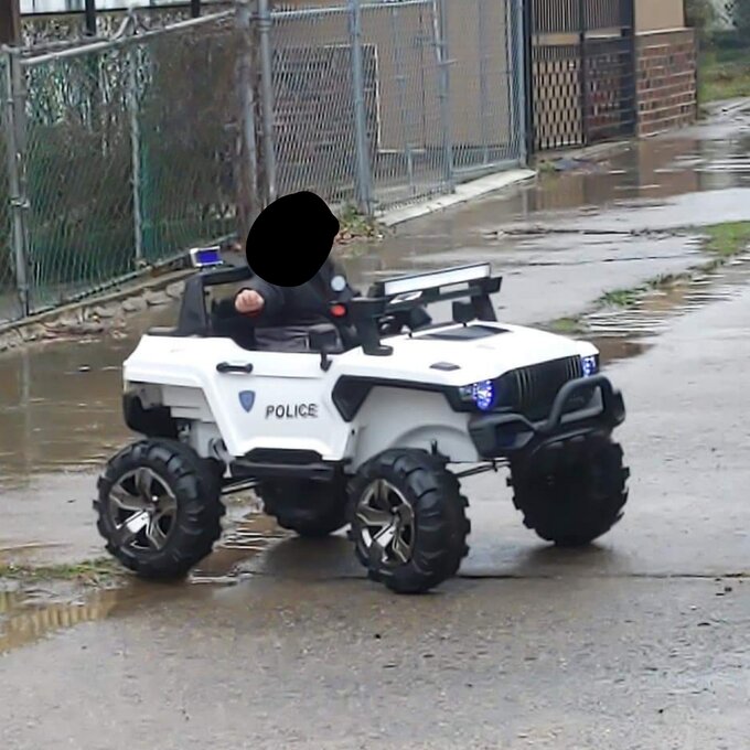 Aosom Power Wheel Jeep, Police Truck Car with Parental Remote Control ...