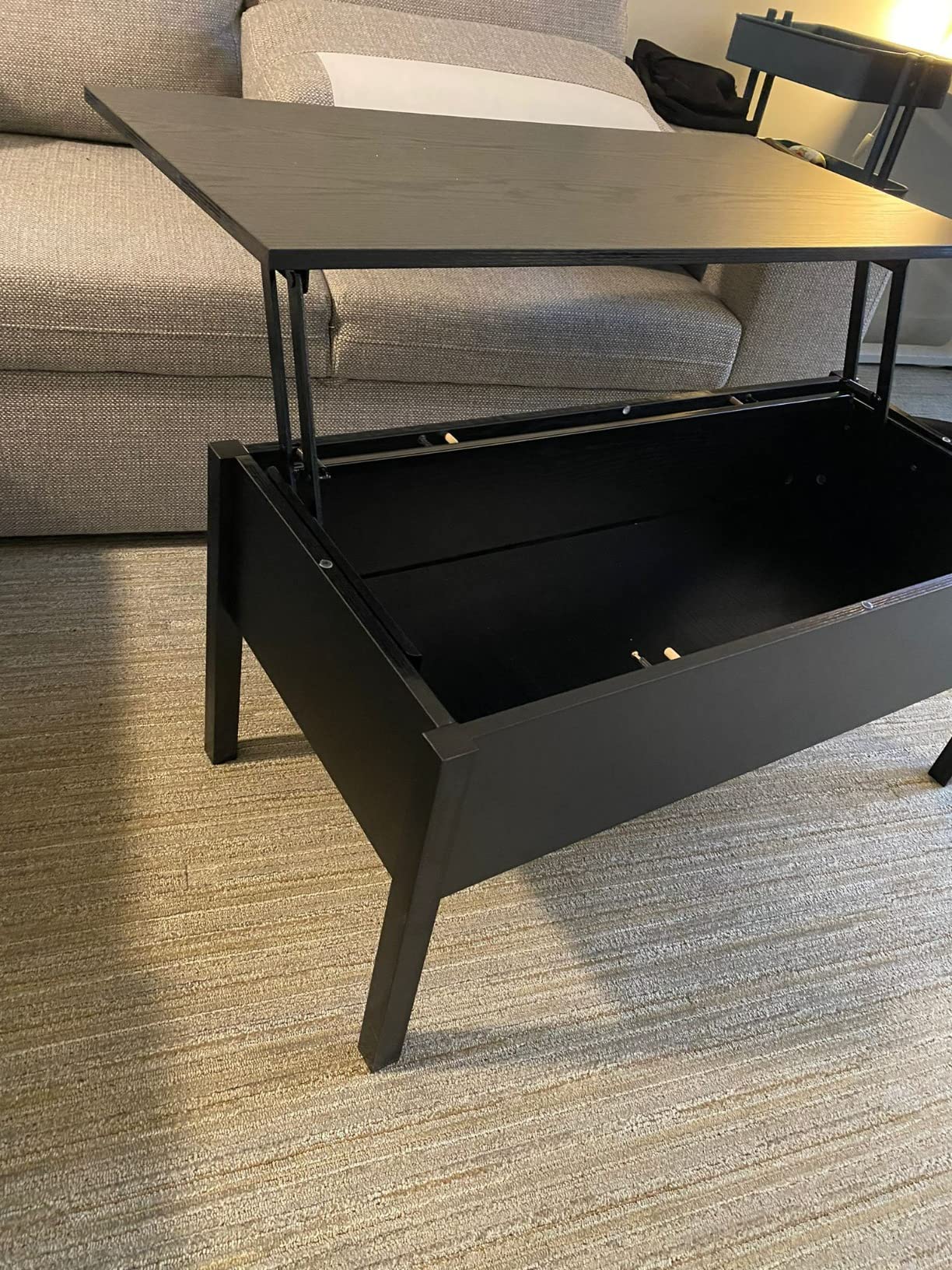 HOMCOM Side Table Lift Top Coffee Table Modern Convertible Tea Table ...