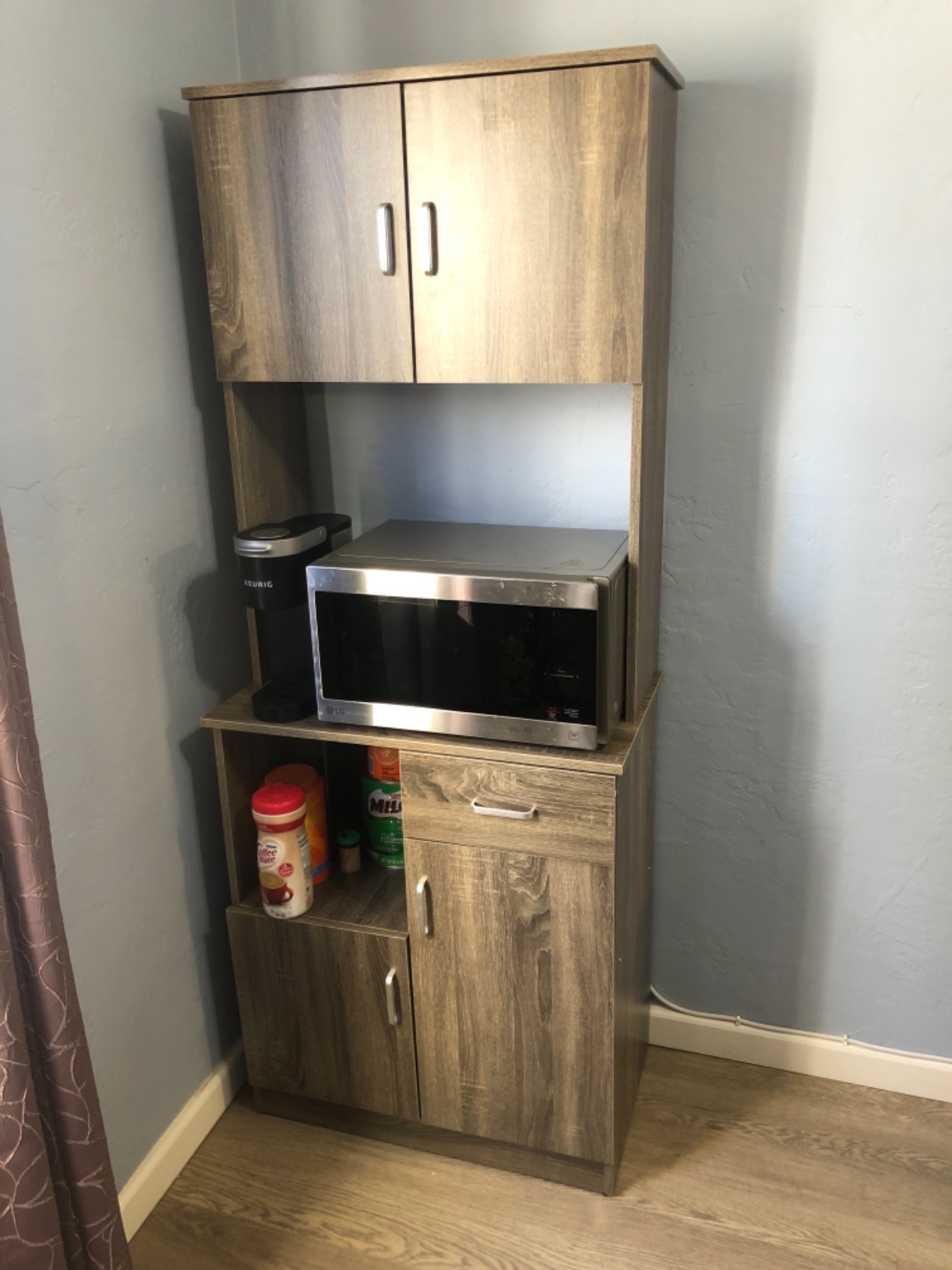 HOMCOM 70" Modern Kitchen Hutch Cabinet, Freestanding Kitchen Pantry ...