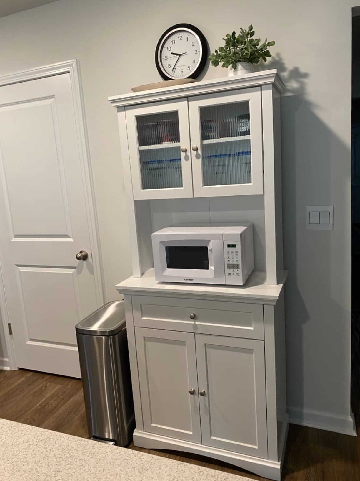 HOMCOM 71" Traditional Large Kitchen Pantry Cabinet Freestanding,White ...