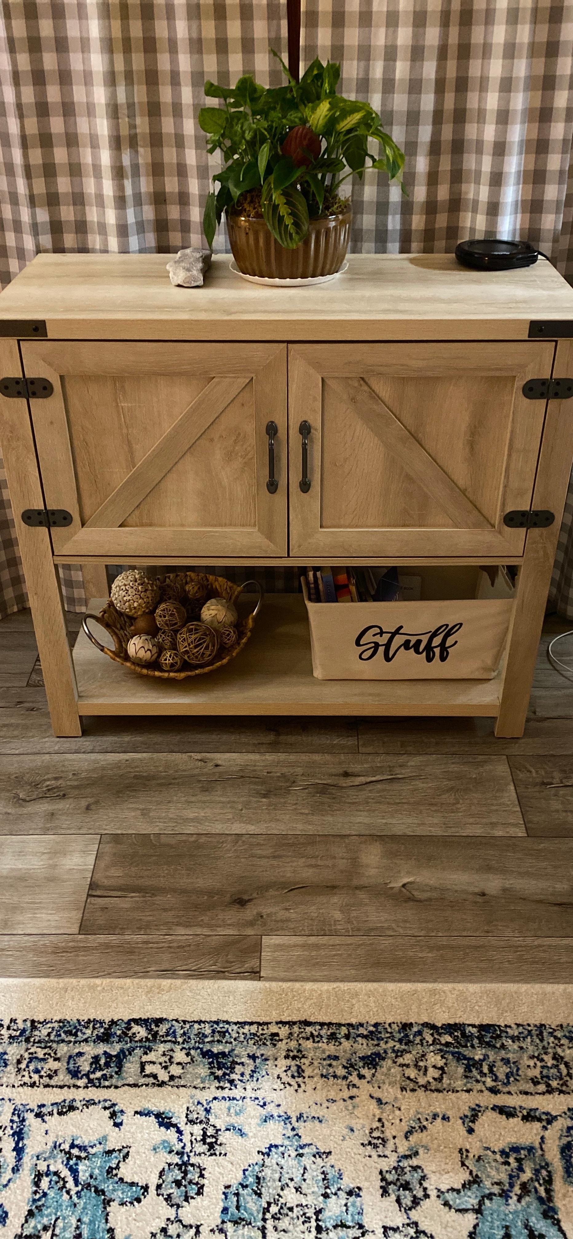 HOMCOM 2-Door Free Standing Storage Cabinet with Bottom Shelf Kitchen ...