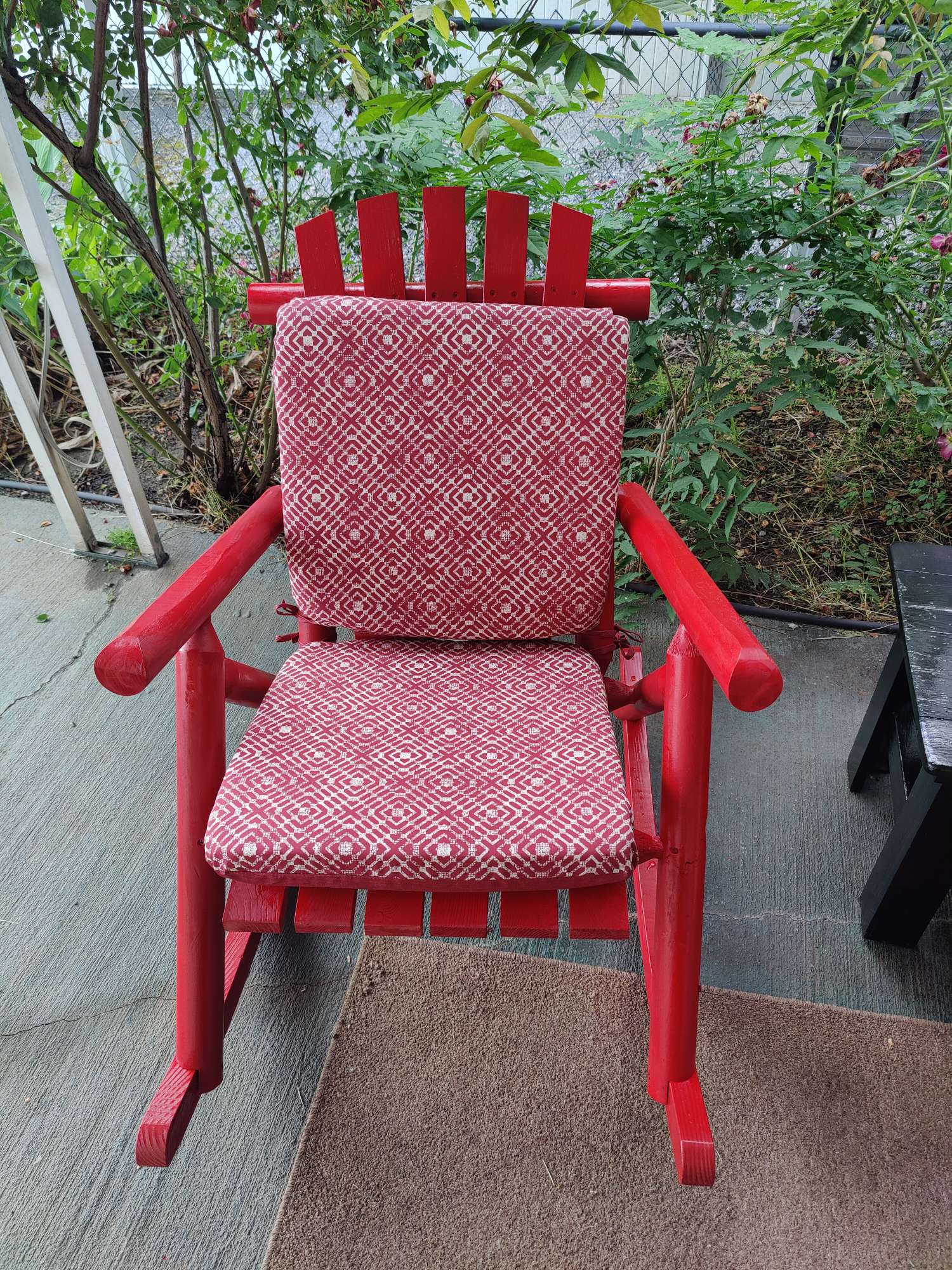 Outsunny Wooden Rustic Rocking Chair, Indoor Outdoor Adirondack Log ...