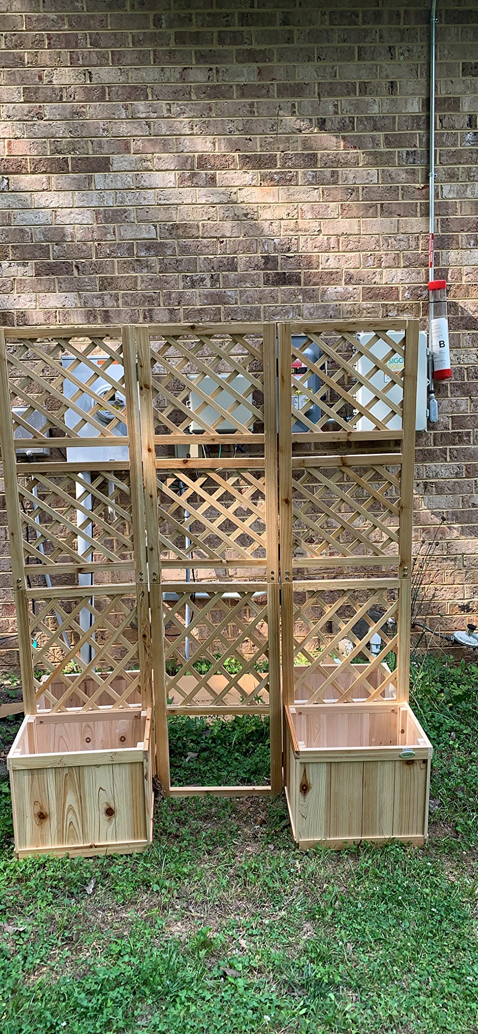 Outsunny Freestanding Outdoor Privacy Screen with 4 Self-Draining ...