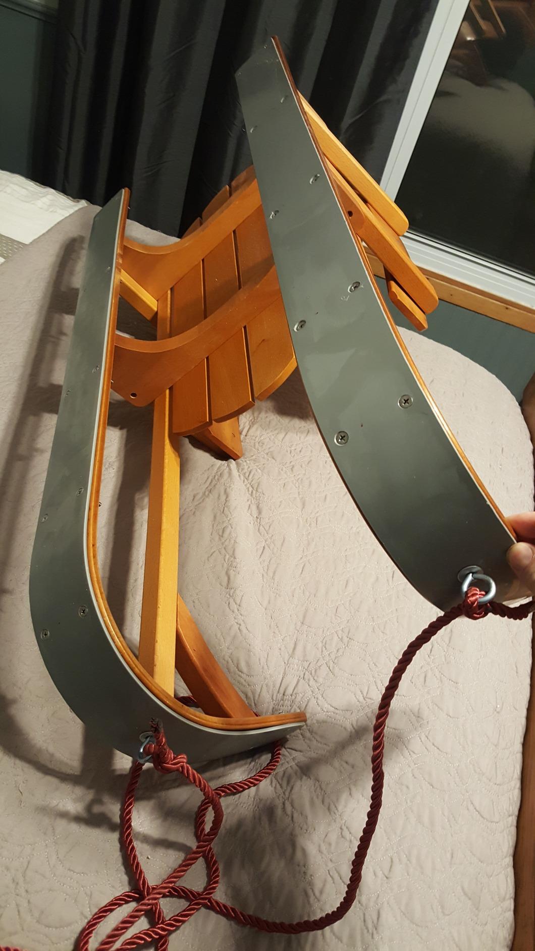 Qaba Baby Sleigh Snow Sled Children Wooden Sledge Ski Sliding | Aosom ...