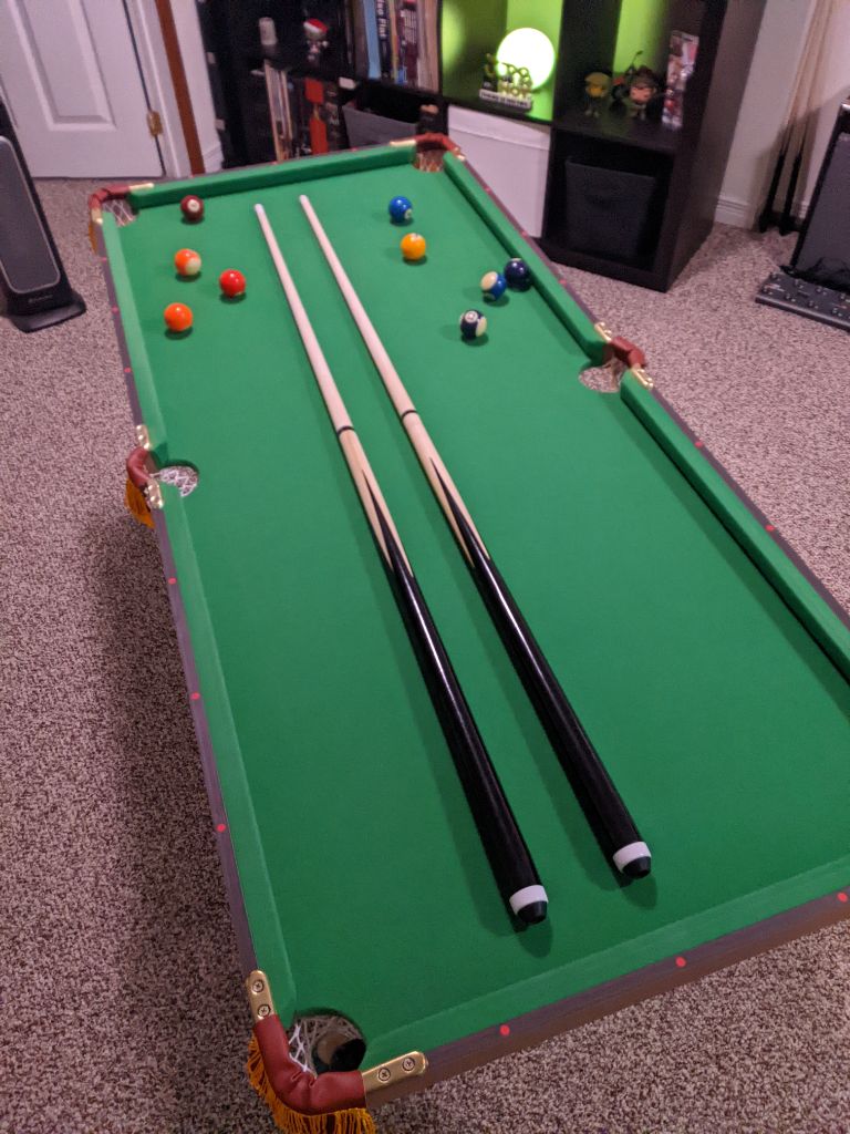 Soozier 54.3" Mini Pool Table Portable Folding Kids Billiard Table ...