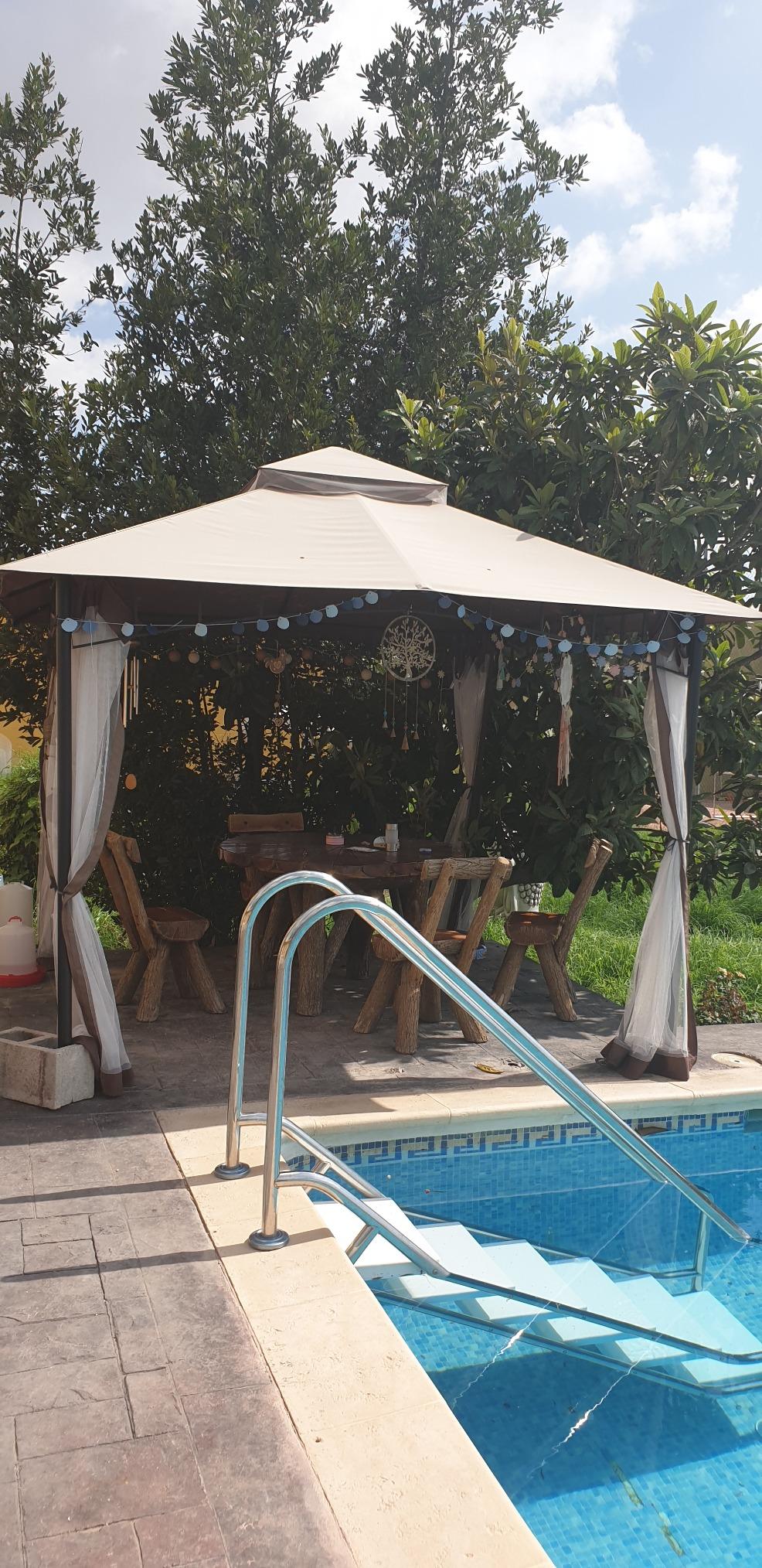 Outsunny Garden Gazebo Canopy w/ Mesh Sidewalls Outdoor Sunshade Tent ...