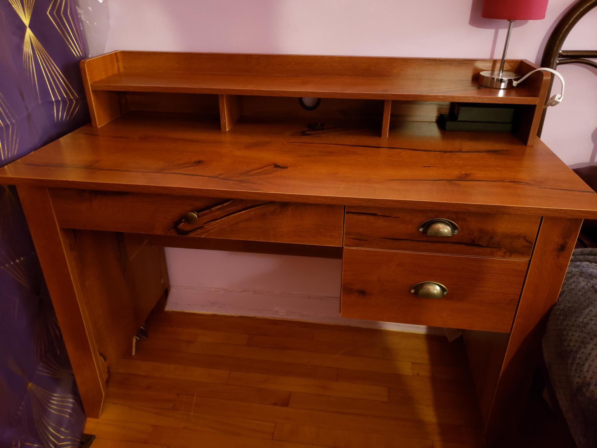 HOMCOM Computer Desk with Drawer, Storage Hutch, Home Office Writing ...