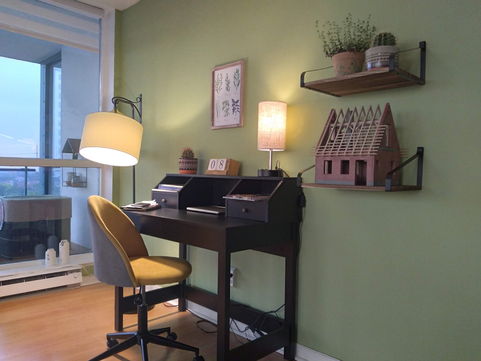 HOMCOM Rectangle Computer Desk with Display Shelves Drawers Home Office ...