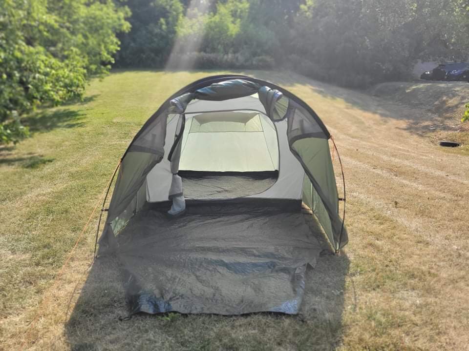 Outsunny Pop Up Camping Tent with Vestibule Waterproof Tent for 2-3 ...