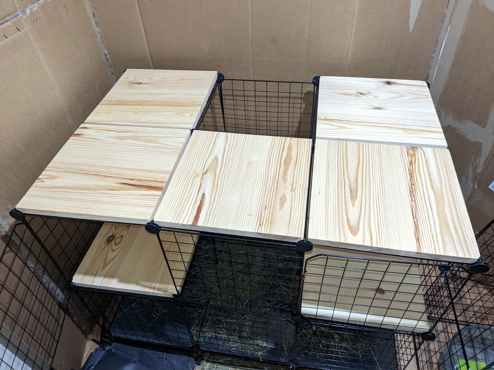 PawHut DIY Pet Playpen Wire Cage for Kitten Bunny & Chinchilla W/ Trays ...