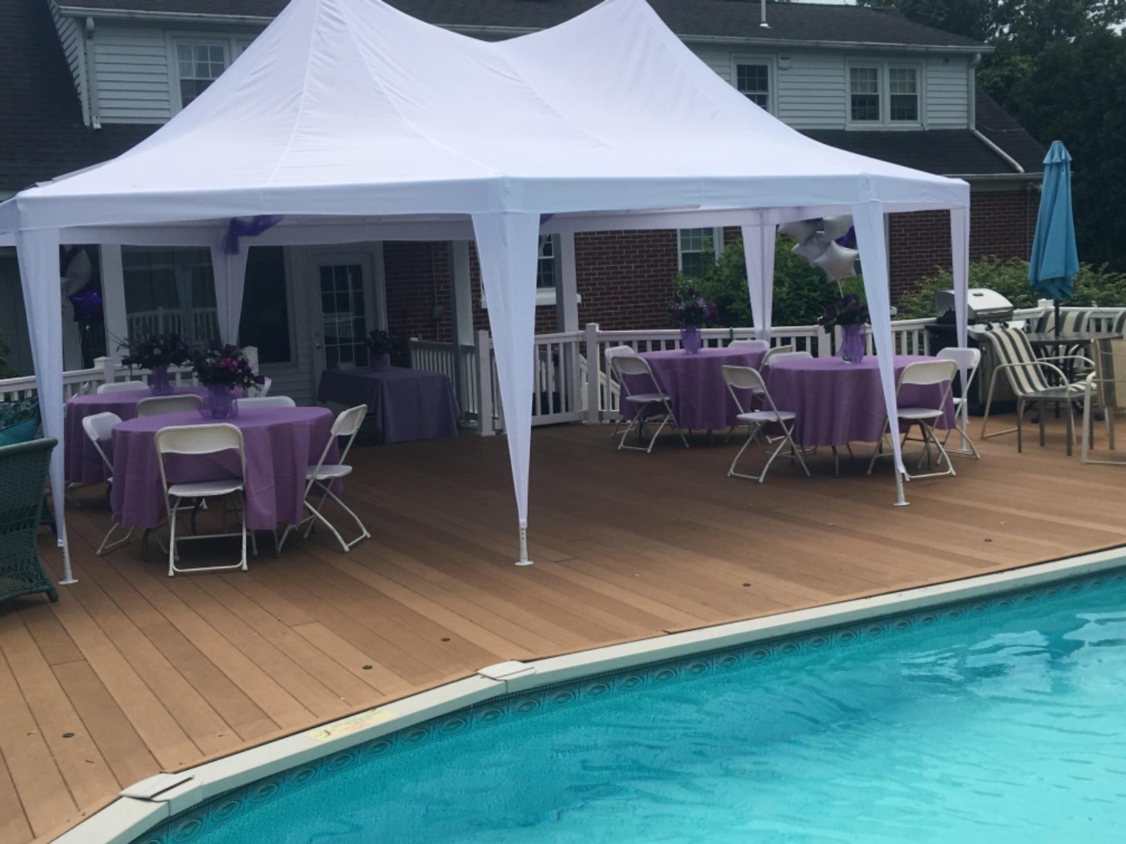 Outsunny 22.3ft Octagonal Party Tent Garden Event Shelter Outdoor with ...