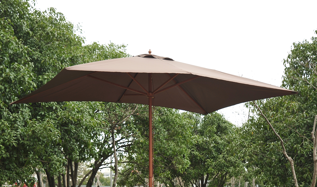 Outsunny 7’x10’Wooden Rectangle Market Patio Sun Umbrella Garden Beach ...
