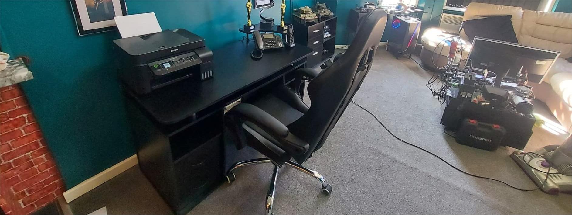 HOMCOM Computer Desk with Keyboard Tray, CPU Stand, Writing Desk with ...