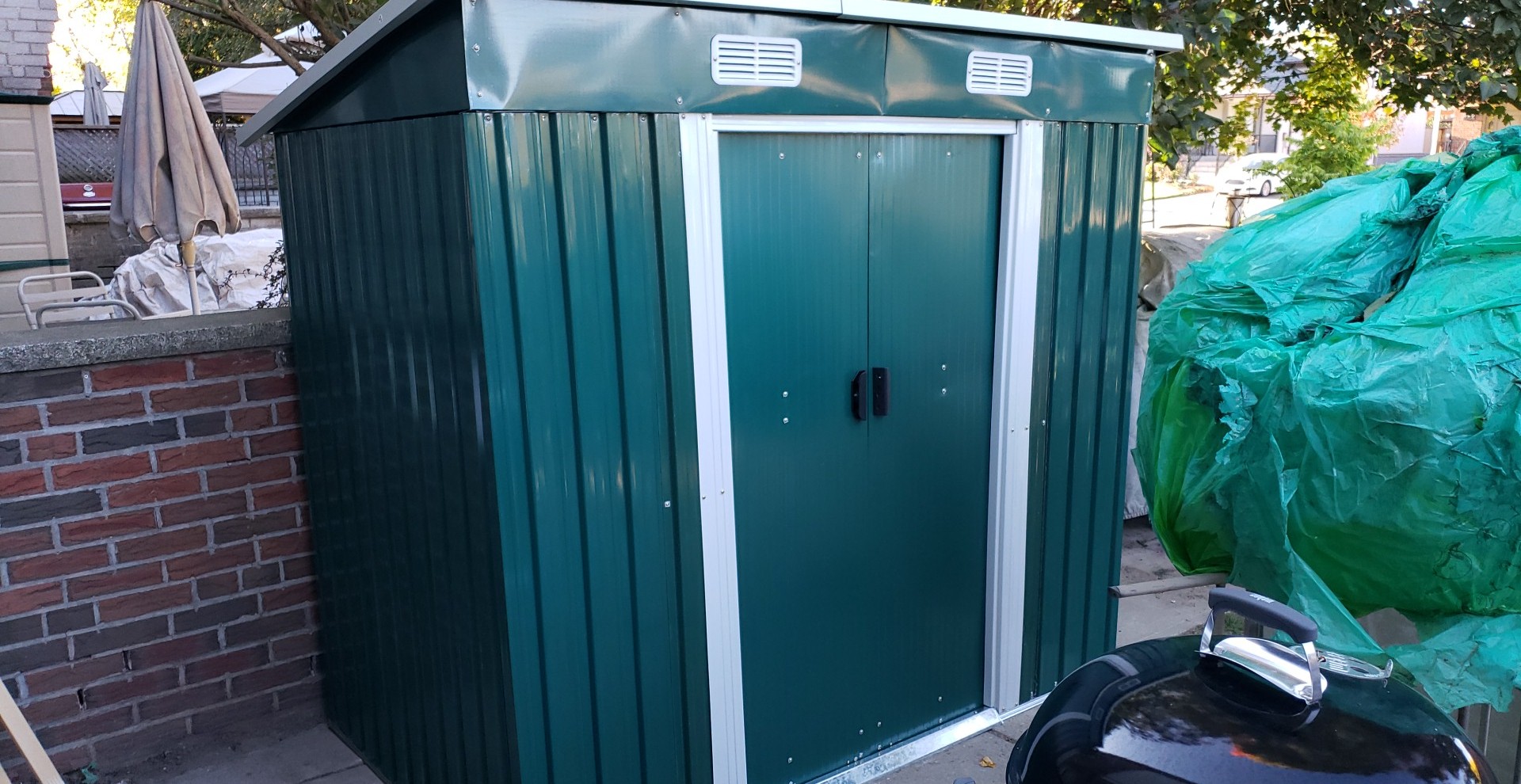 Outsunny 7' x 4' Metal Outdoor Storage Shed Garden Lockable Shed Tool ...