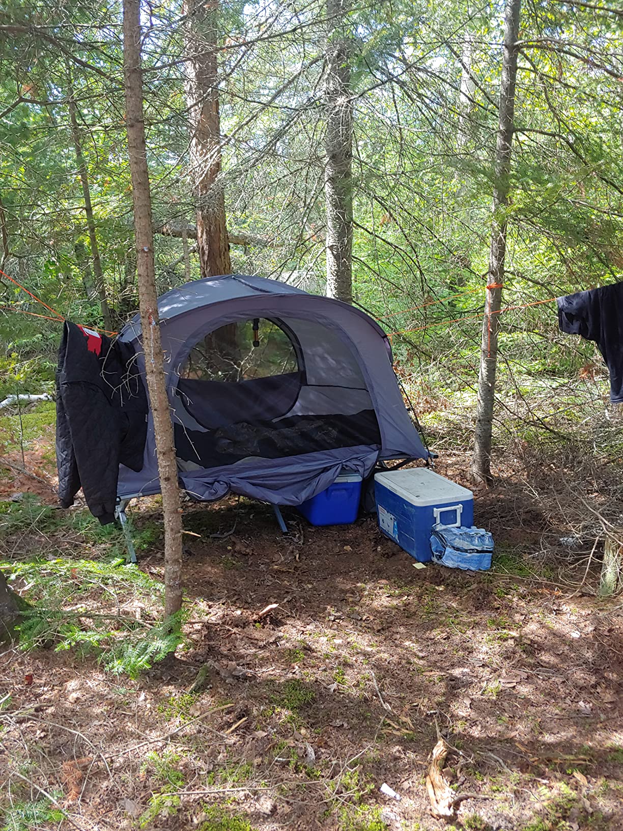 Outsunny Camping Tent Cot, All in One Folding Tent Combo, Portable Off ...