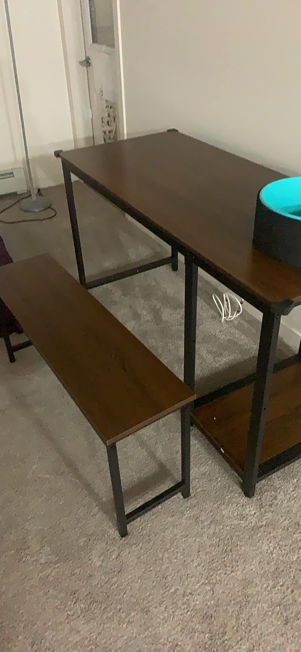 HOMCOM 3-Piece Dining Table Set for 4 People, Rectangular Space-Saving ...