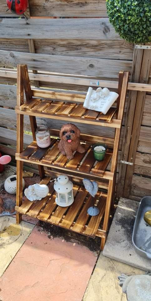 Outsunny Wooden Rustic 3-Tier Foldable Ladder Raised Plant Stand with ...