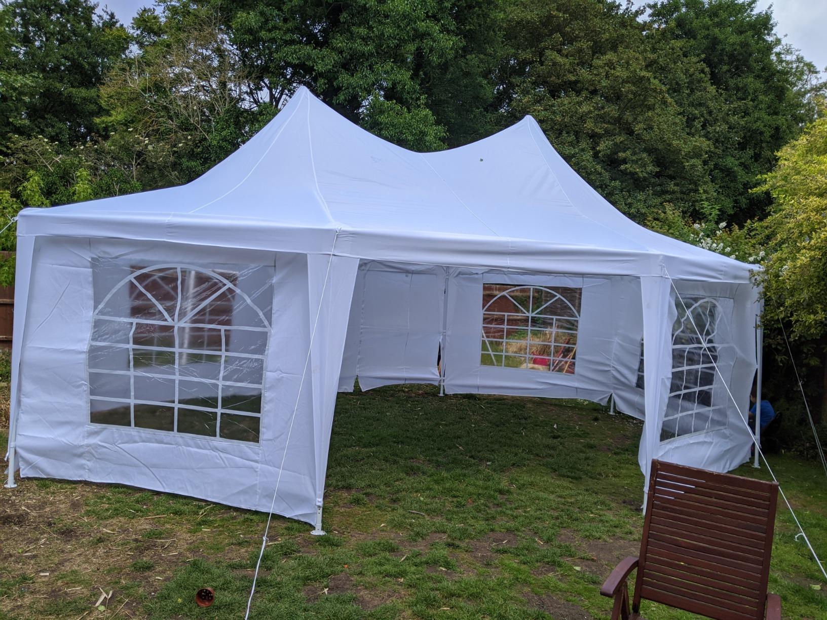 Outsunny White Octagonal Party Tent 22.3ft Garden Event Shelter | Aosom ...