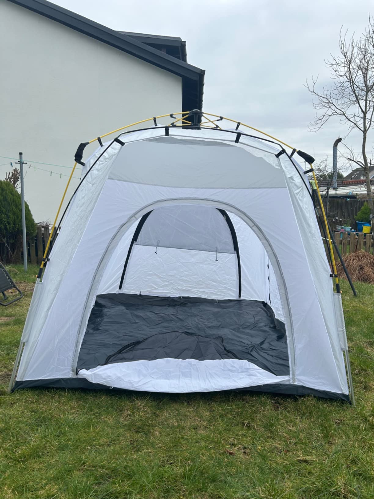 Outsunny Pop Up Camping Dome Tent Portable with 4 Doors and 4 Windows for 4 Person, Green ...