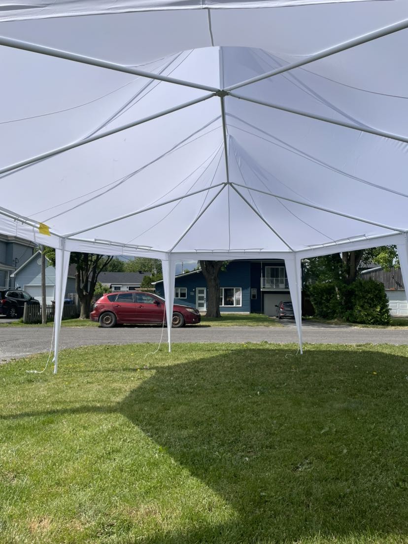 Outsunny White Octagonal Party Tent 22.3ft Garden Event Shelter | Aosom ...