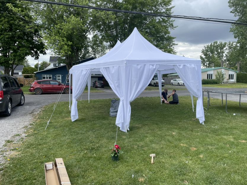 Outsunny White Octagonal Party Tent 22.3ft Garden Event Shelter | Aosom ...