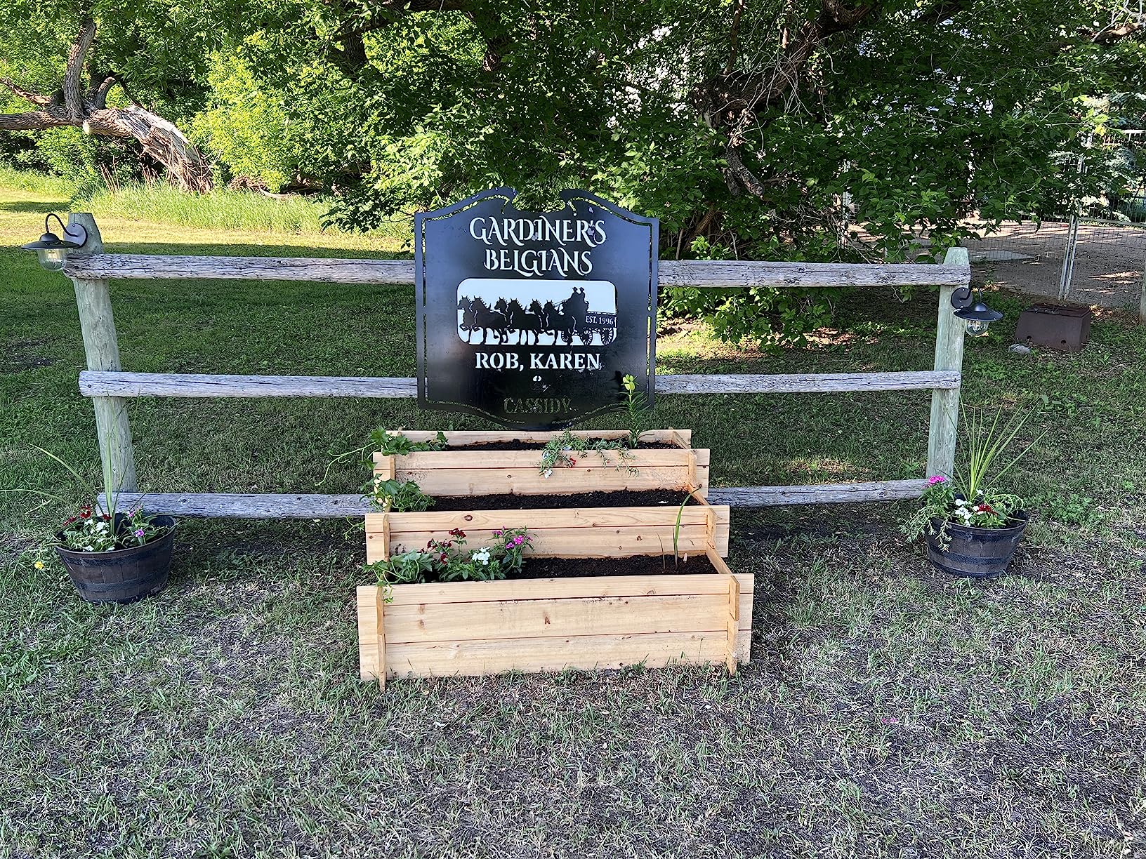 Outsunny 3-Tier Wood Raised Garden Bed, Elevated Planting Box, Outdoor ...